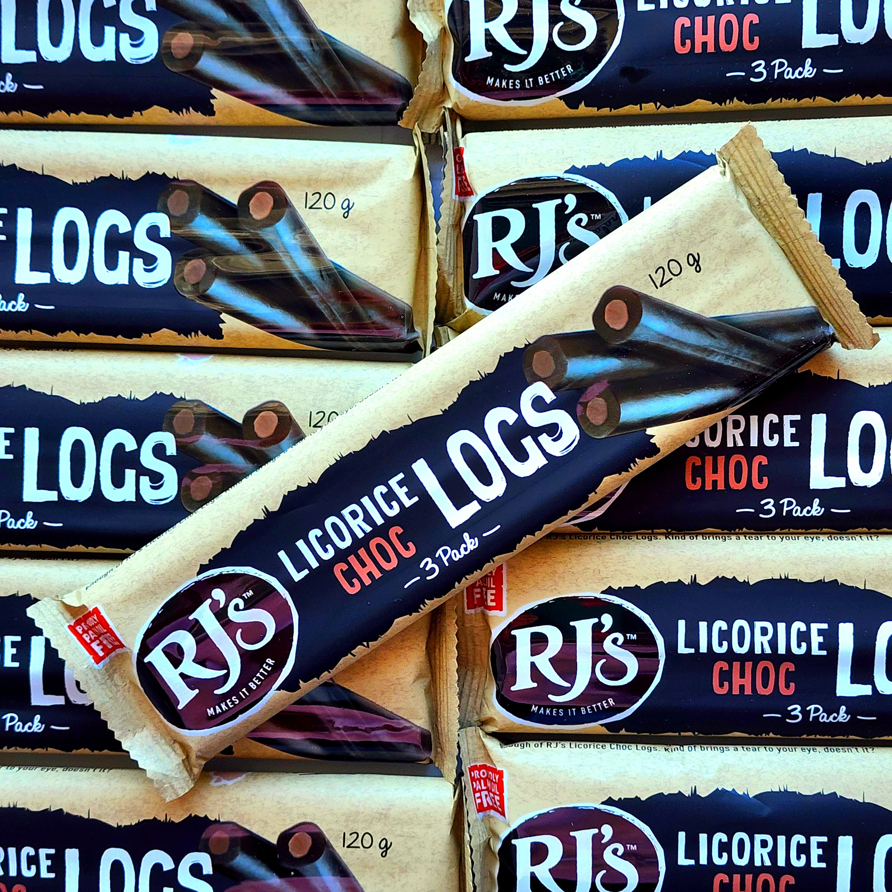 RJ's Licorice Choc Logs 3 pack | Pik n Mix Lollies NZ